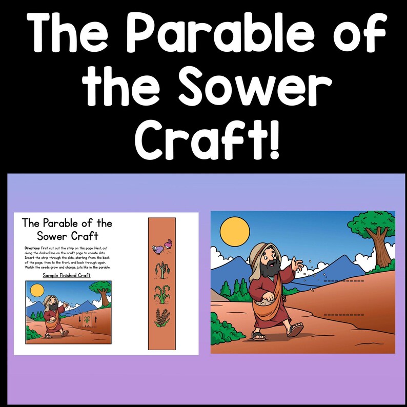 The Parable of the Sower Craft {color and B/W} Sunday School Lesson ...