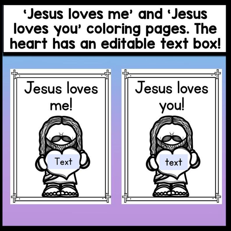 Jesus Loves Me Coloring Page {christian Valentine's Day} | Sunday ...