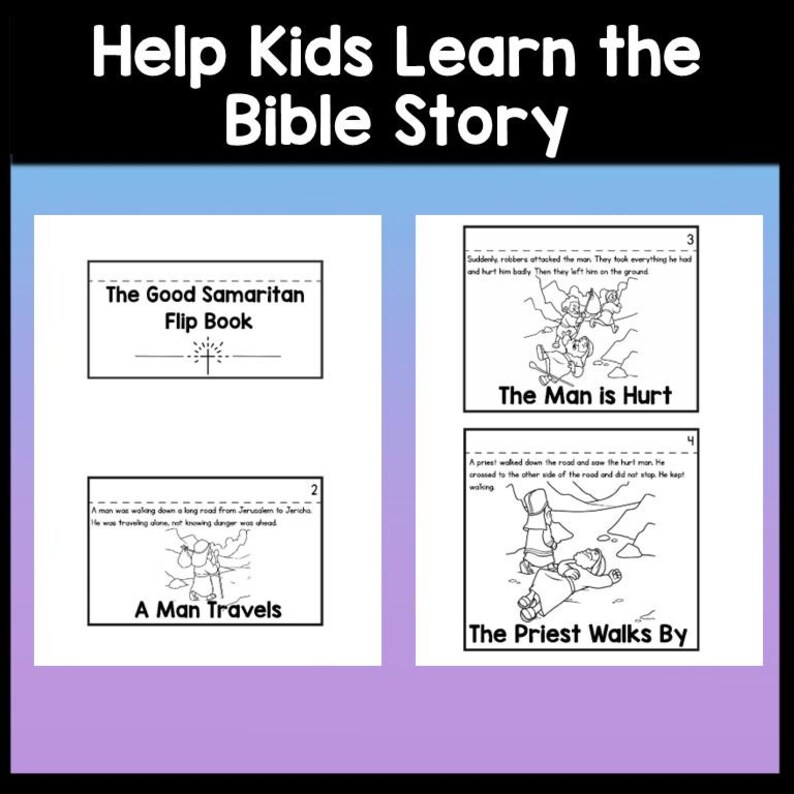 The Parable of the Good Samaritan Flip Book Craft | Bible Story ...