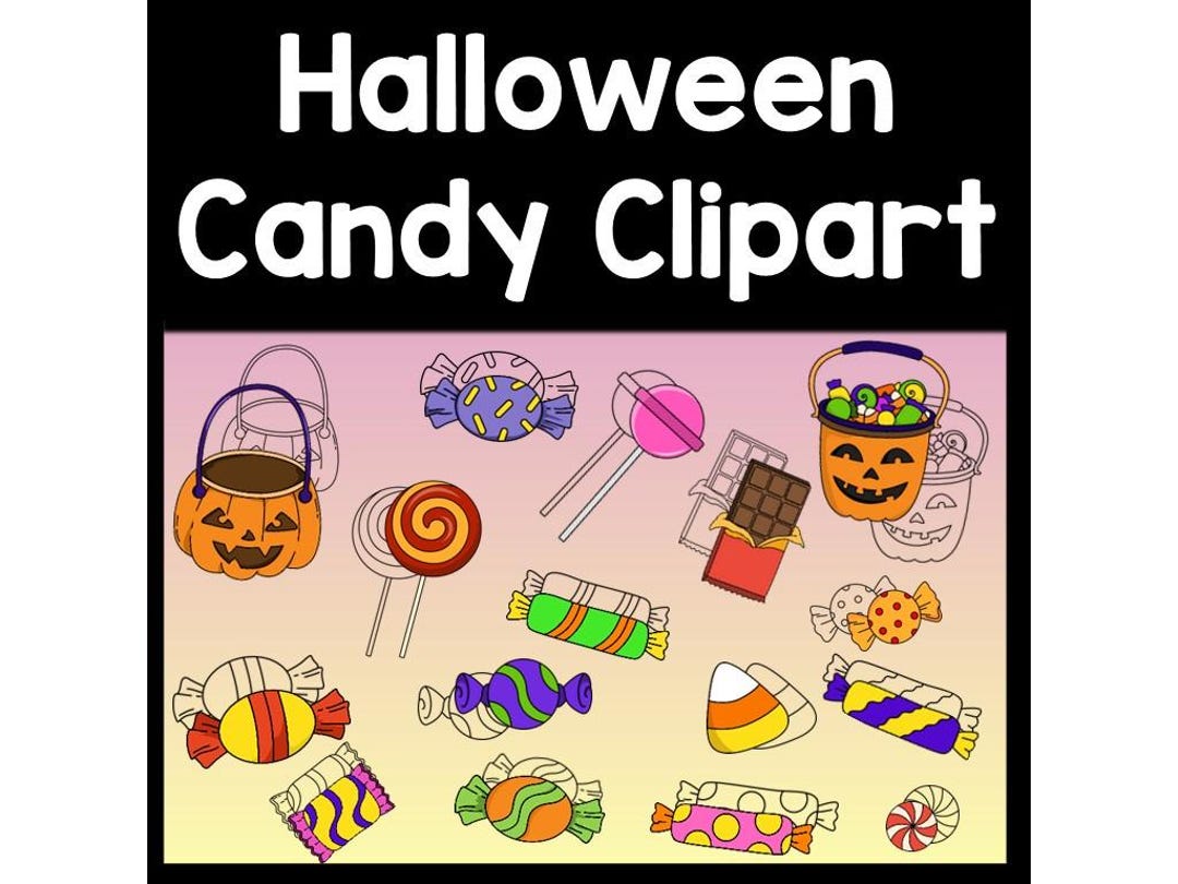 Halloween Candy Clipart - Black and White and Color {16 Images ...