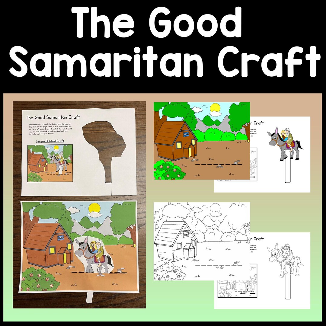 The Good Samaritan Craft {color and B/W} | Sunday School Lesson | Jesus ...