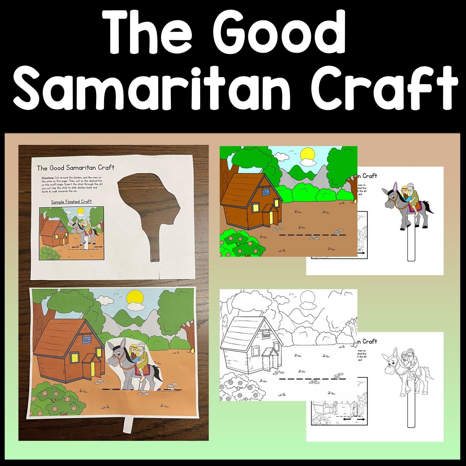 The Good Samaritan Craft {color and B/W} | Sunday School Lesson | Jesus ...
