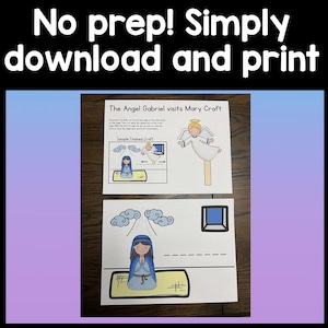 The Angel Gabriel Visits Mary Craft for Kids {color and B/W} Sunday ...