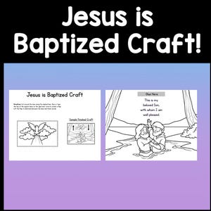 Baptism of Jesus Sunday School Bible Craft {color and B/W!} Jesus is ...