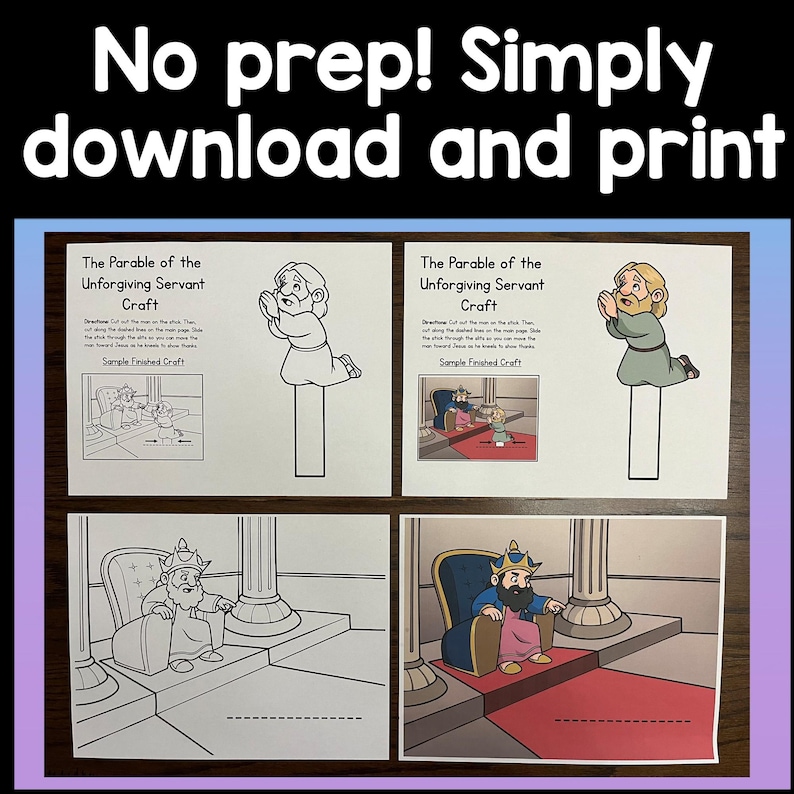 The Parable of the Unforgiving Servant Craft | Christian Kid Craft ...