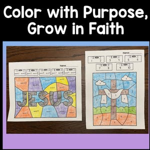 Christian Color by Number 6 Pages {editable!} | Religious Easter ...