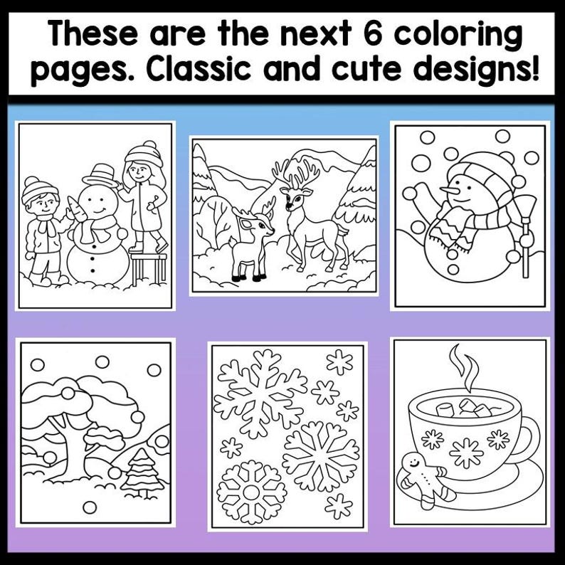 Winter Coloring Pages for Kids 18 Hand Drawn Sheets winter PDF ...