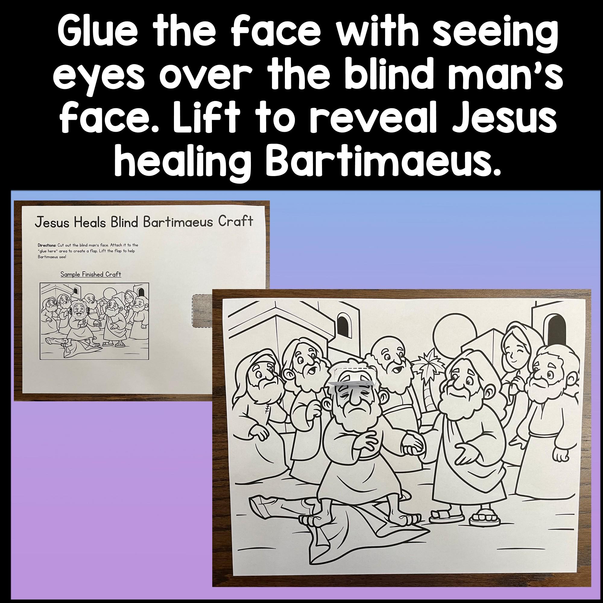 Jesus Heals Blind Bartimaeus Blind Man Craft {color and B/W} Jesus ...