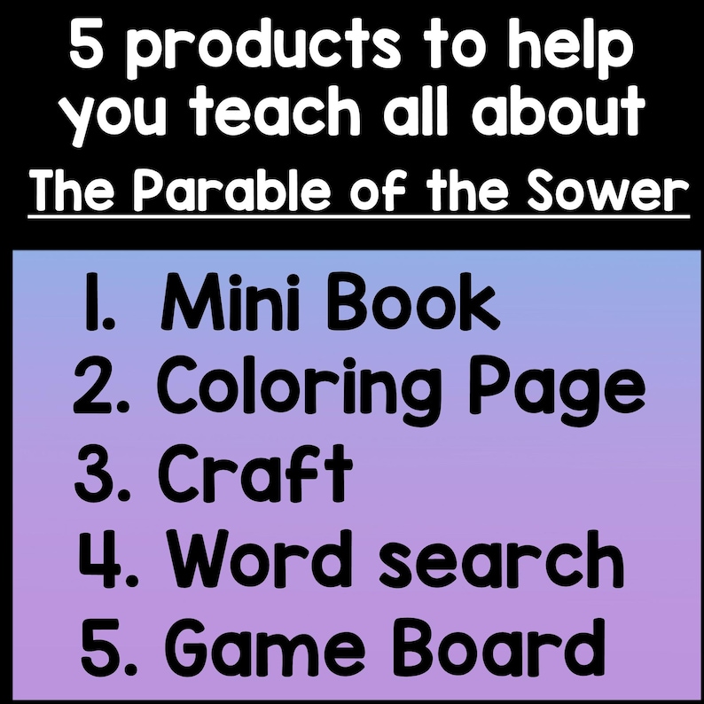 The Parable of the Sower Activities {craft, Coloring Page, Story Book ...
