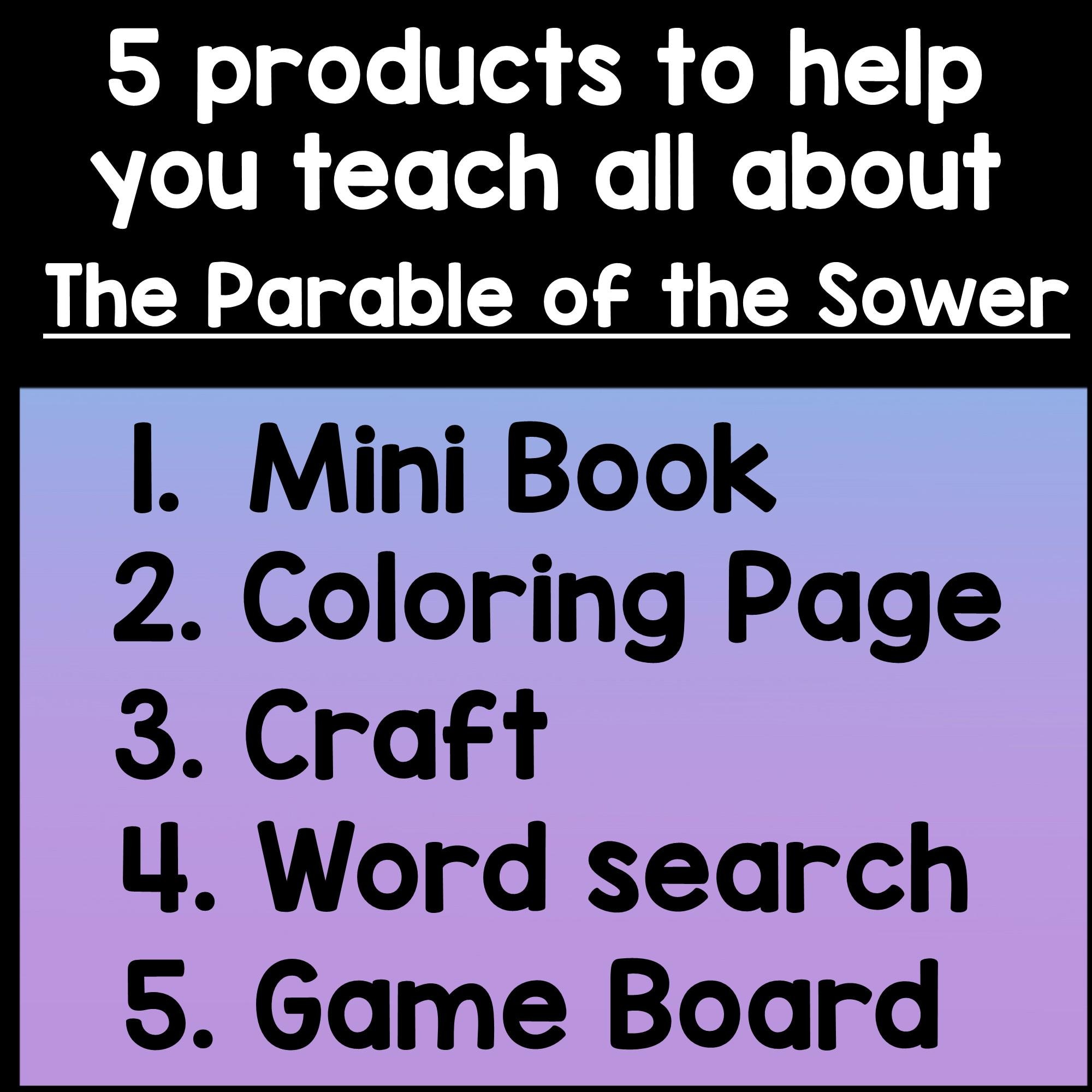 The Parable of the Sower Activities {craft, Coloring Page, Story Book ...