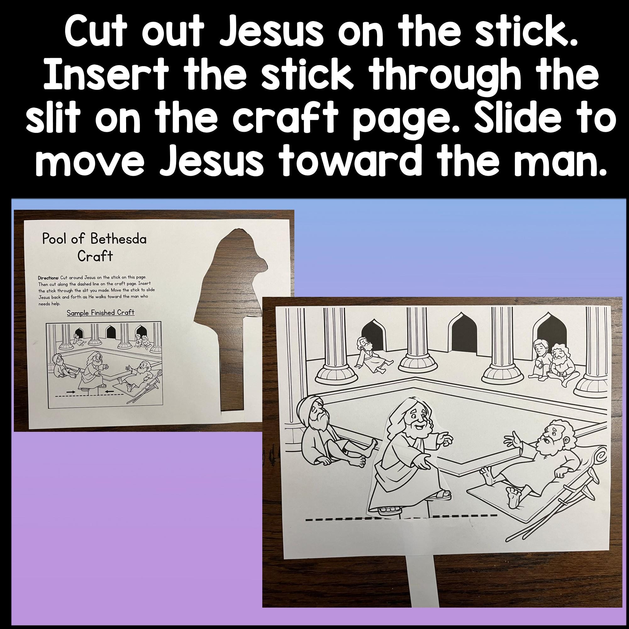 Jesus and the Pool of Bethesda Craft {color and B/W!} Christian Kid ...