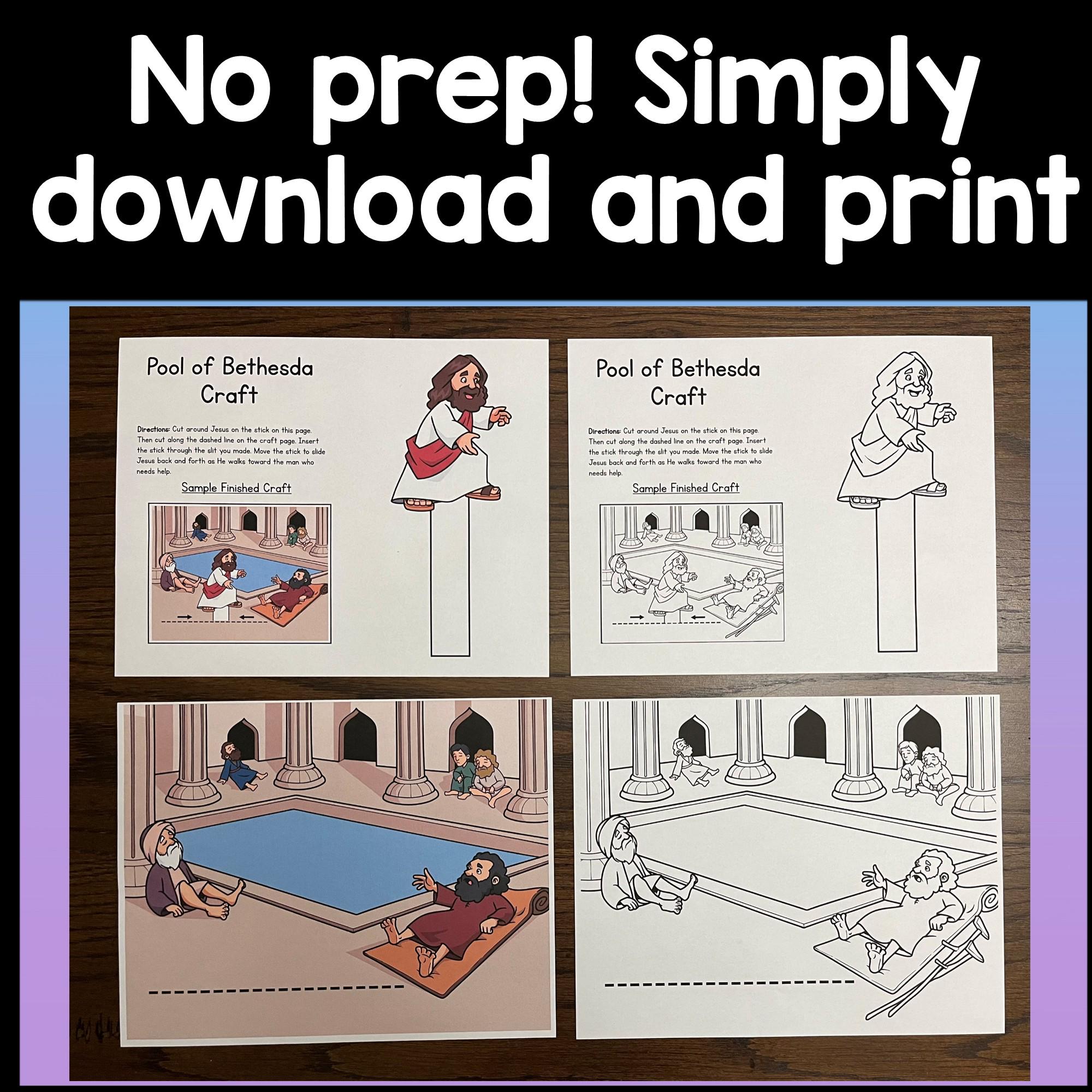 Jesus and the Pool of Bethesda Craft {color and B/W!} Christian Kid ...