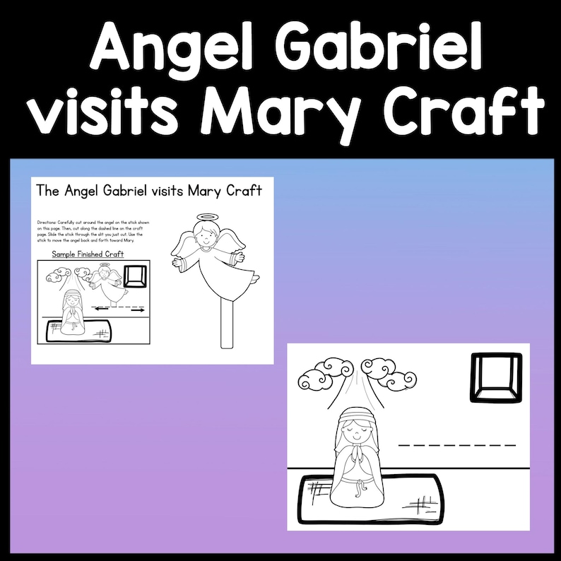 The Angel Gabriel Visits Mary Craft for Kids easy and No Prep Craft in ...