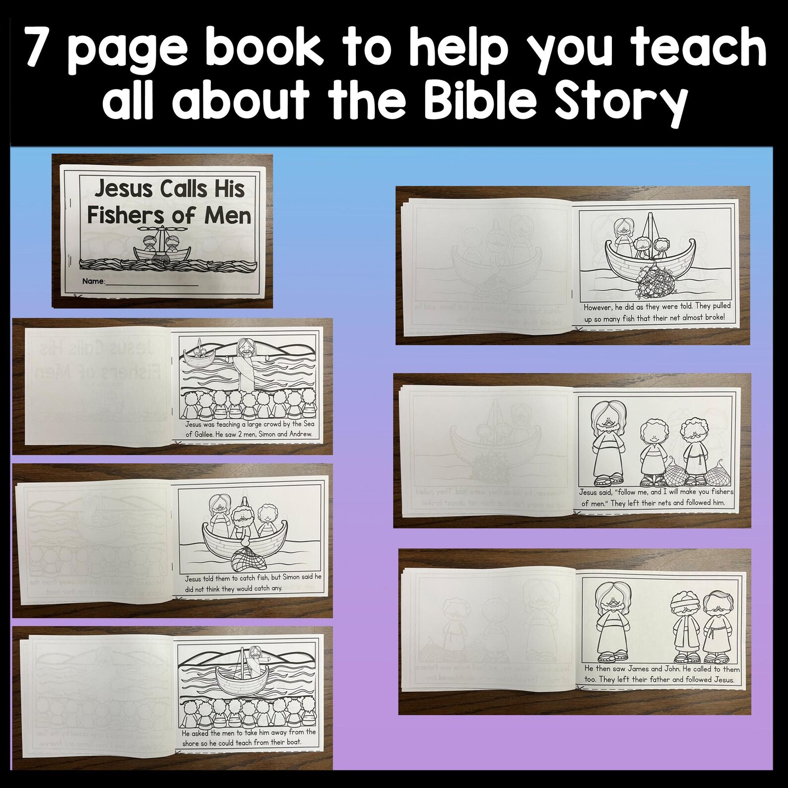 Jesus Calls His Fishers of Men Activities {craft, Coloring Page, Story ...