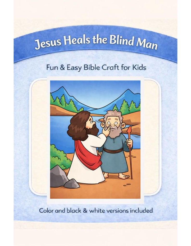 Jesus Heals Blind Man Blind Man Craft {color and B/W} Preschool Craft ...