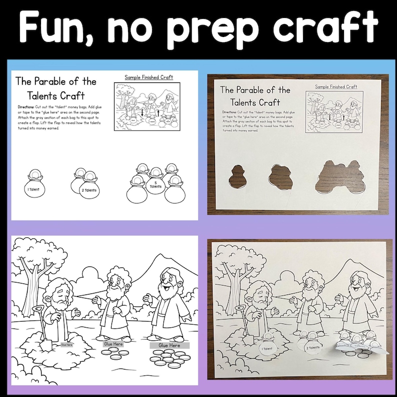 The Parable of the Talents Activities! {craft, Coloring Page, Word ...