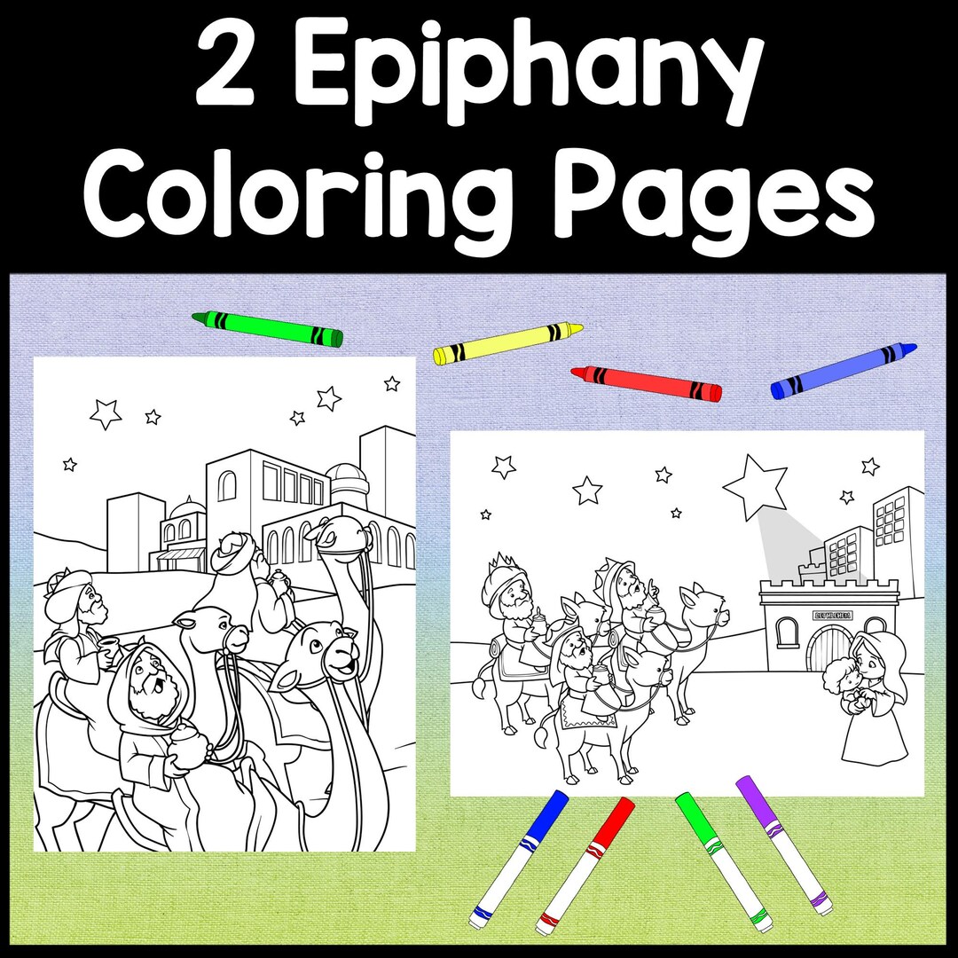 Epiphany Coloring Printables for Children {2 Coloring Pages!} Christmas ...