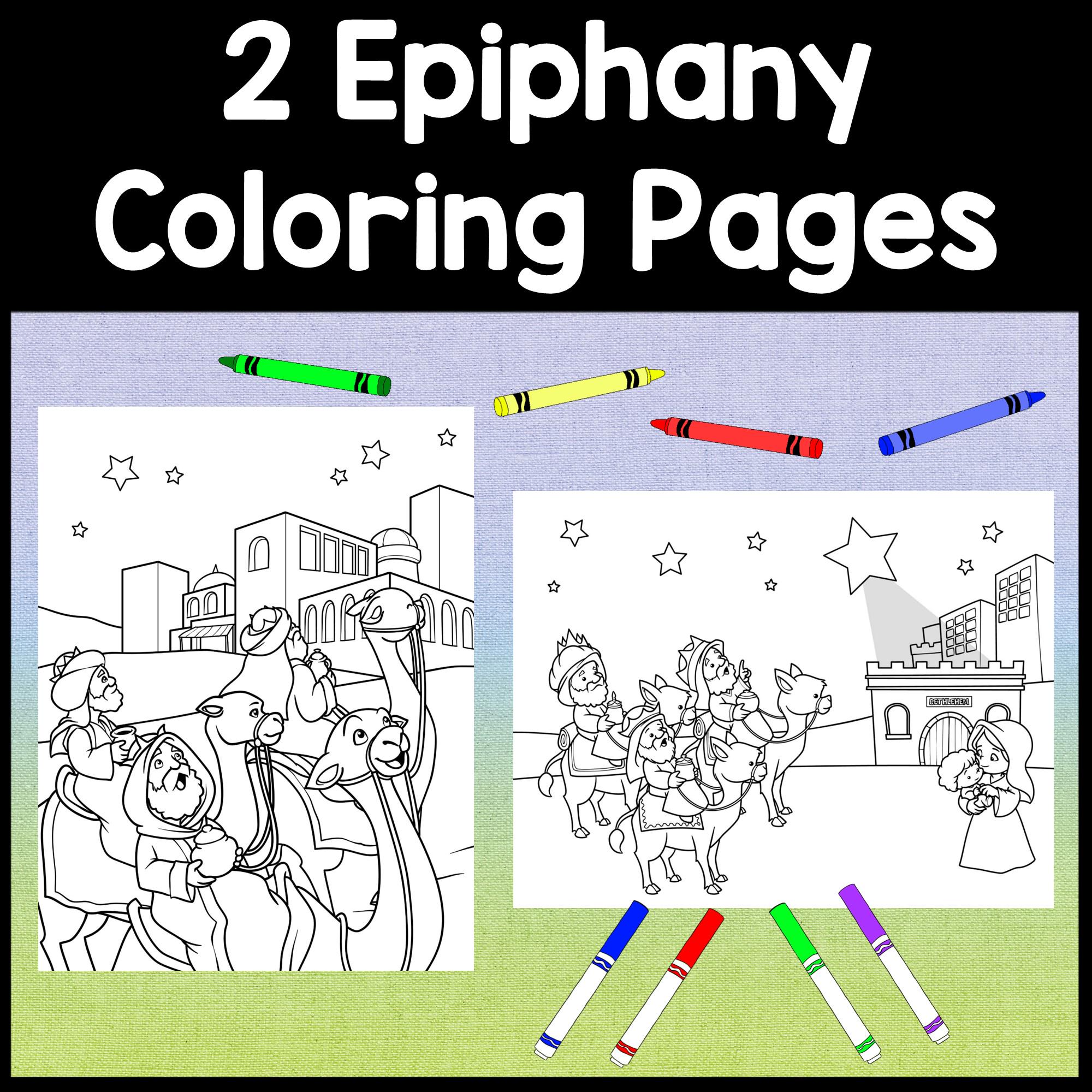 Epiphany Coloring Printables for Children {2 Coloring Pages!} Christmas ...