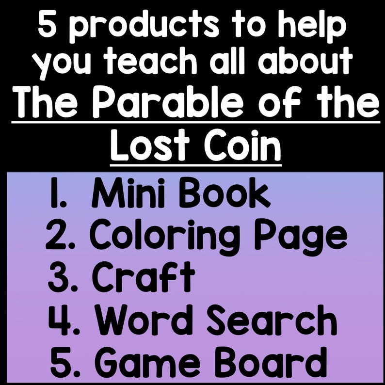 The Parable of the Lost Coin Activities {craft, Coloring Page, Story ...