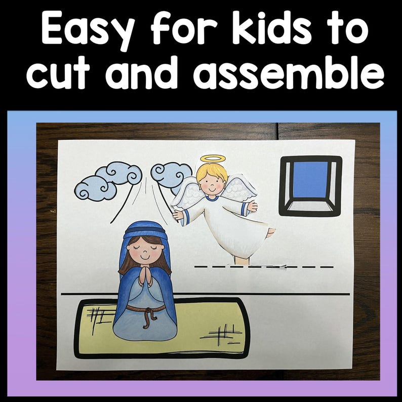 The Angel Gabriel Visits Mary Craft for Kids easy and No Prep Craft in ...