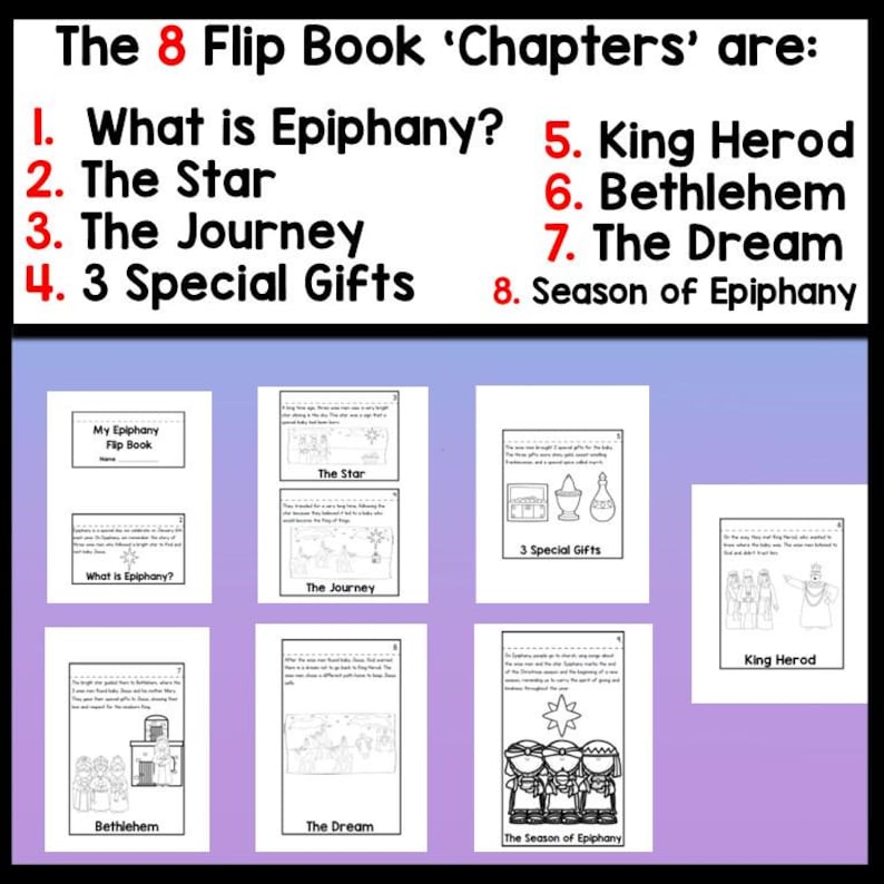 Epiphany Flip Book - 8 Pages! Easy Formatting & Assembly {epiphany ...