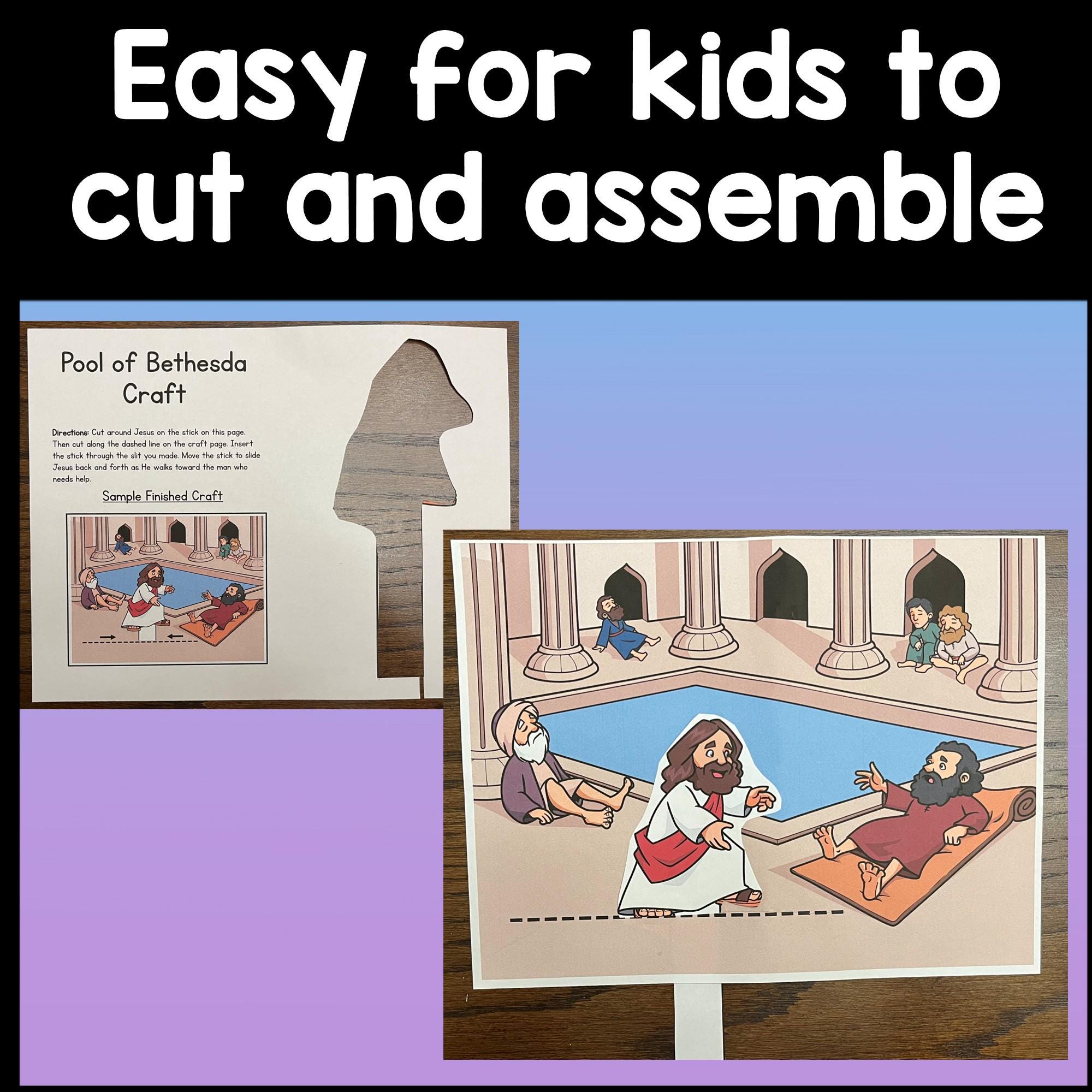 Jesus and the Pool of Bethesda Craft {color and B/W!} Christian Kid ...