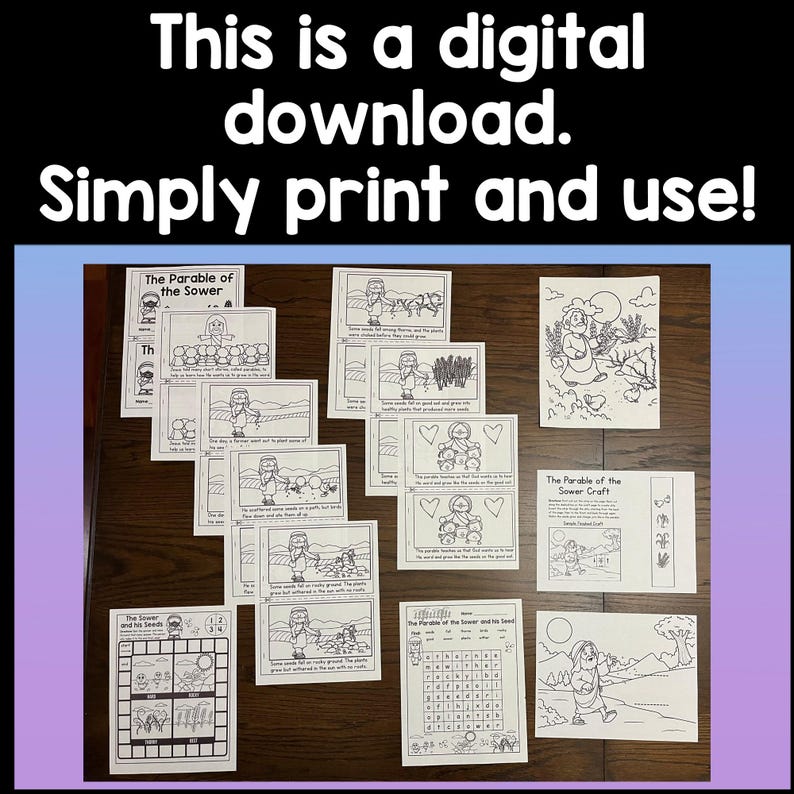 The Parable of the Sower Activities {craft, Coloring Page, Story Book ...