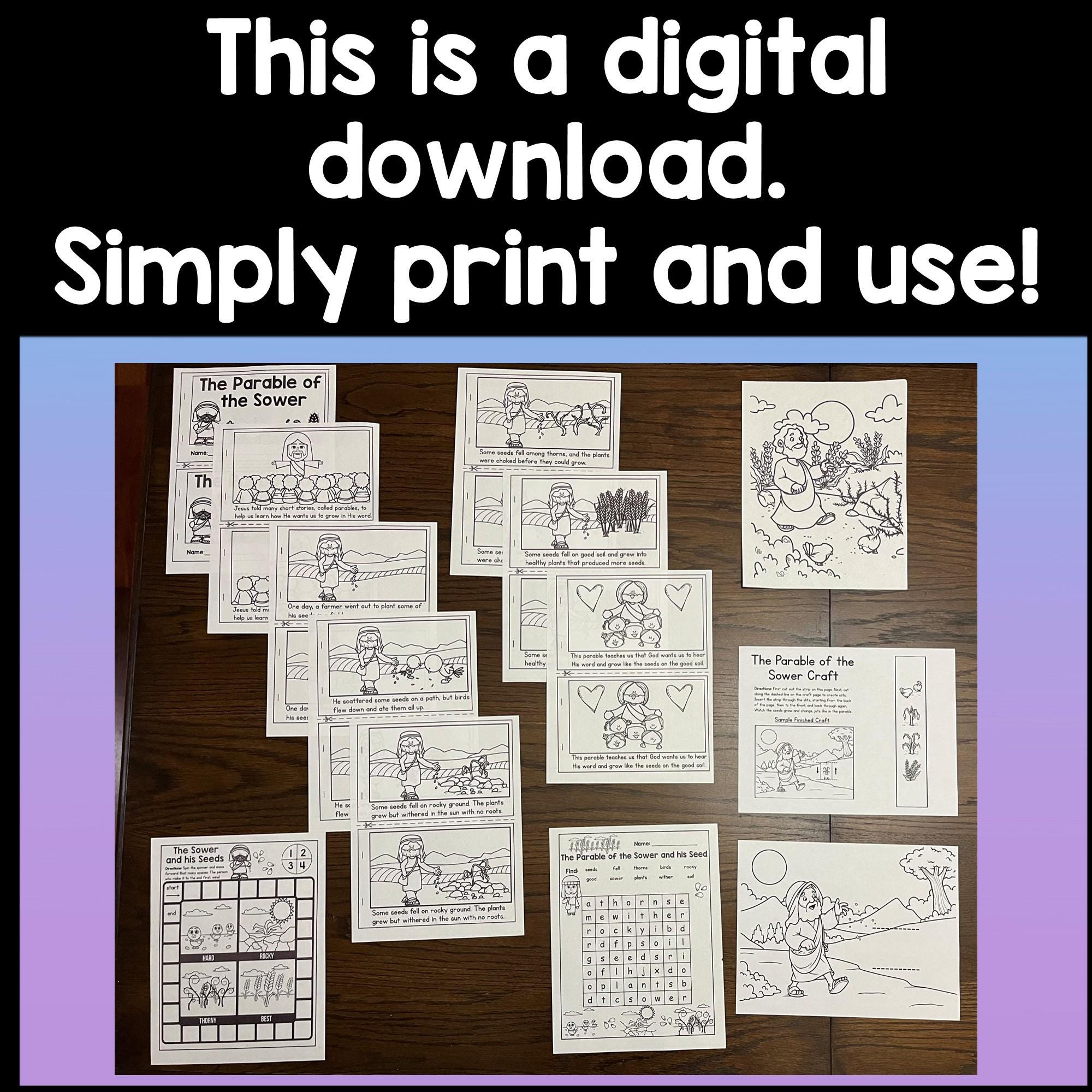 The Parable of the Sower Activities {craft, Coloring Page, Story Book ...