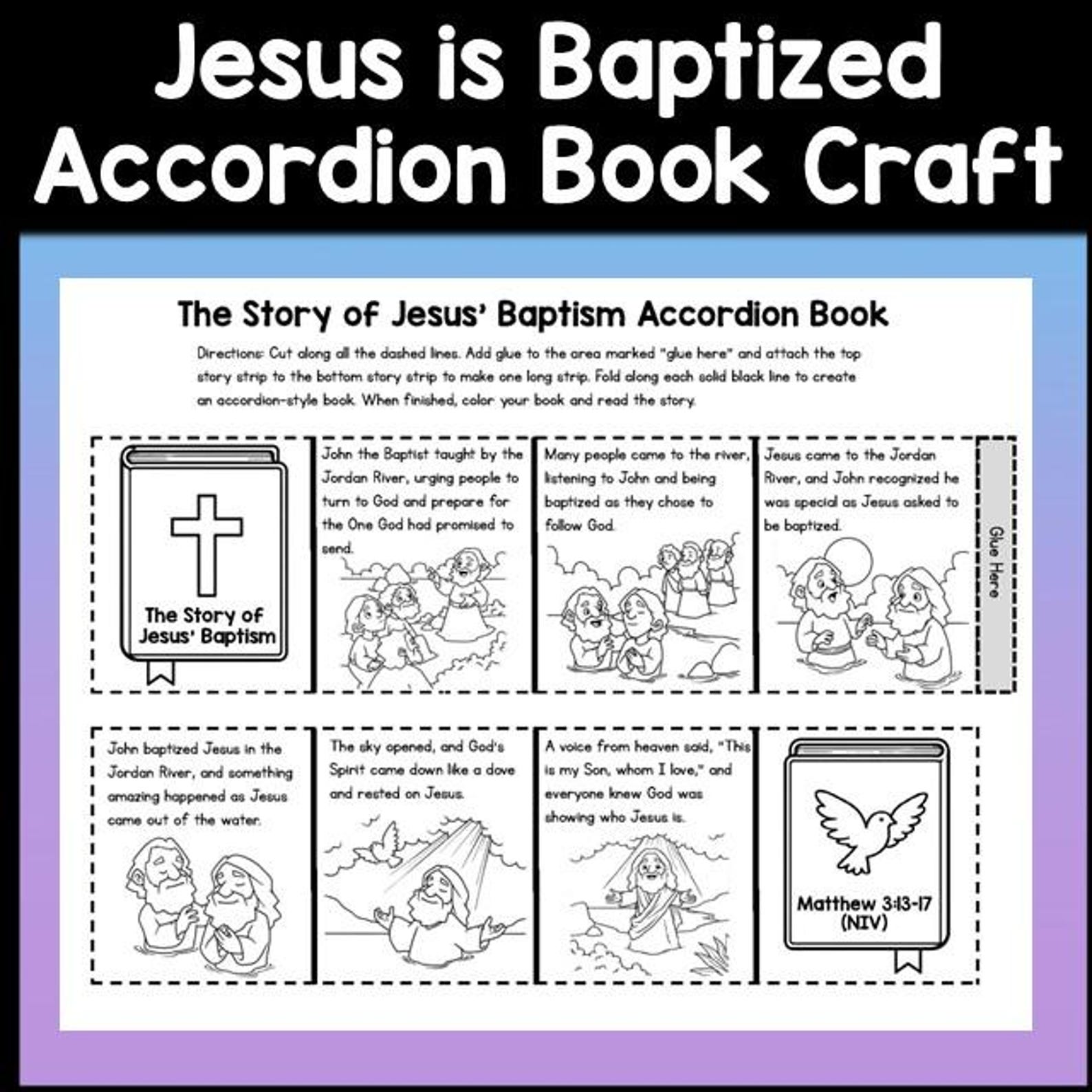 Baptism of Jesus Christian Bible Story Folding Book for Kids ...