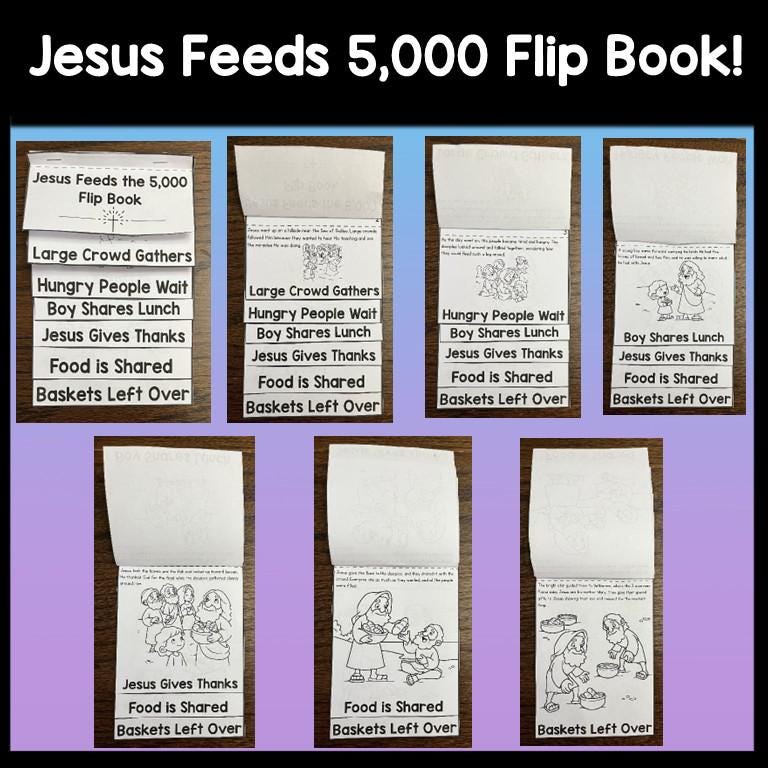 Jesus Feeds the 5,000 Flip Book Craft | Bible Story Activity for Kids ...