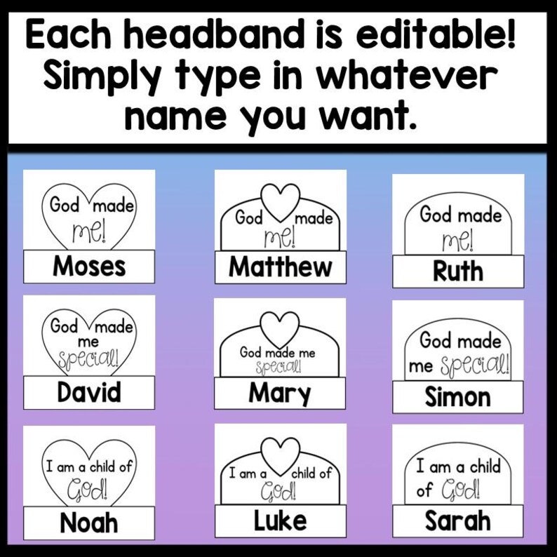 God Made Me & God Loves Me + God Made Me Special Crowns - Editable! {9 ...