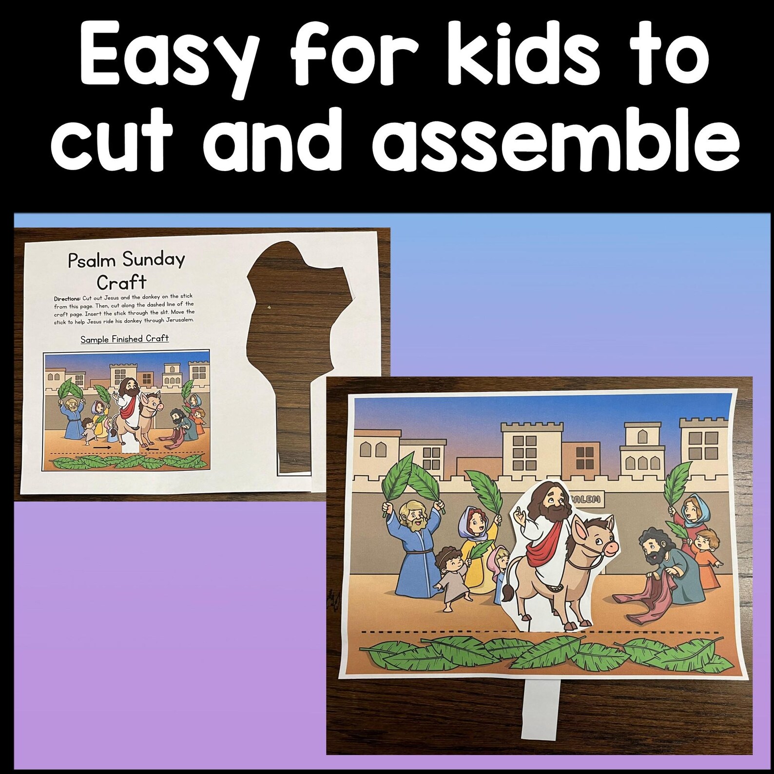 Palm Sunday Craft {color and B/W} Sunday School Craft | Palm Sunday ...