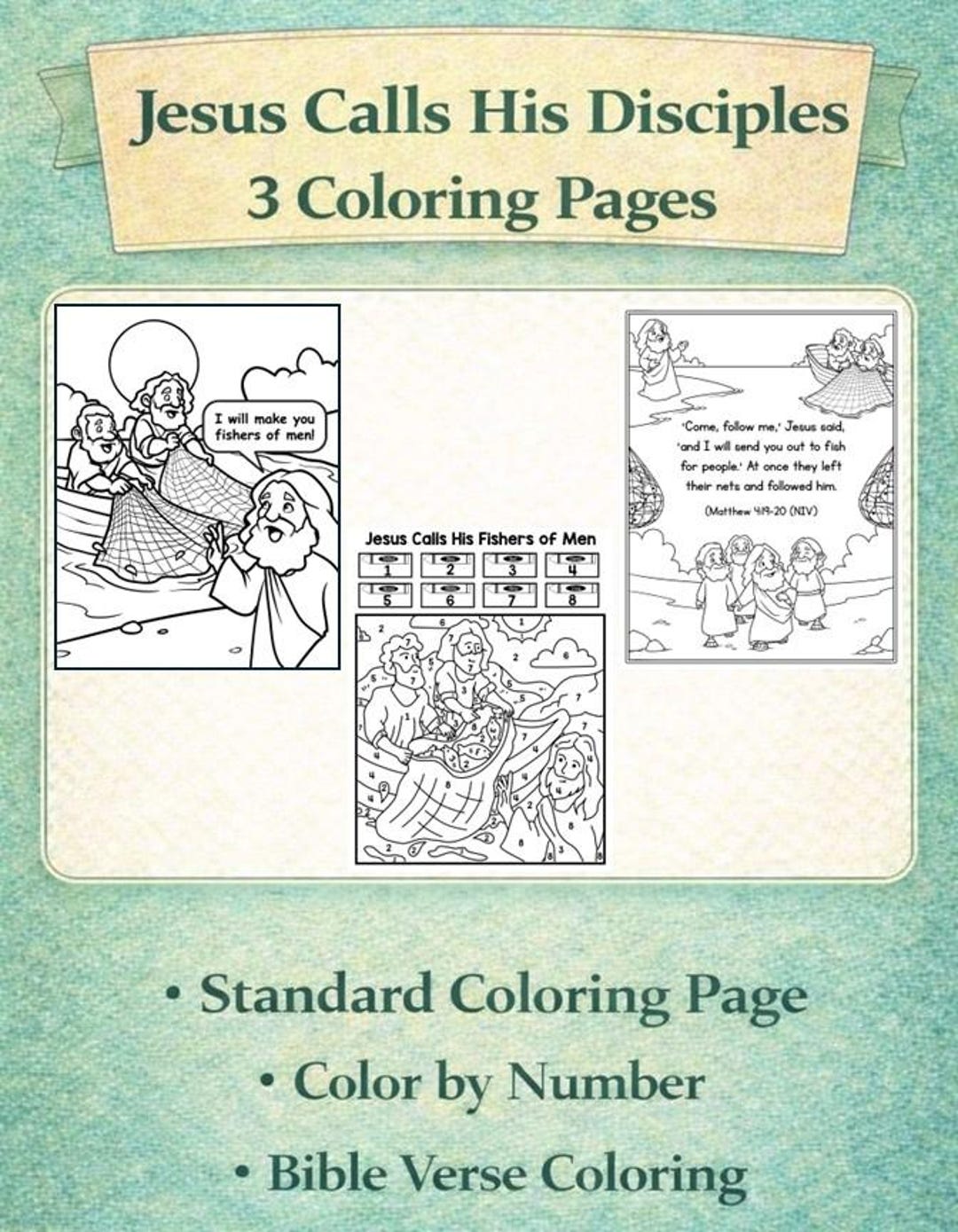Jesus Calls His Disciples Christian Coloring Pages for Kids | Bible ...