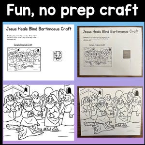 Jesus Heals Blind Bartimaeus Activities {craft, Coloring Page ...