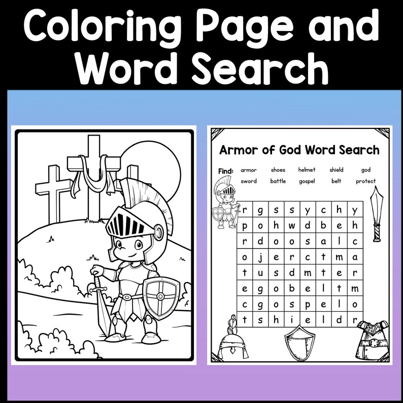 Armor of God Printables {coloring Page, Craft, Story Book!} Bible Verse ...