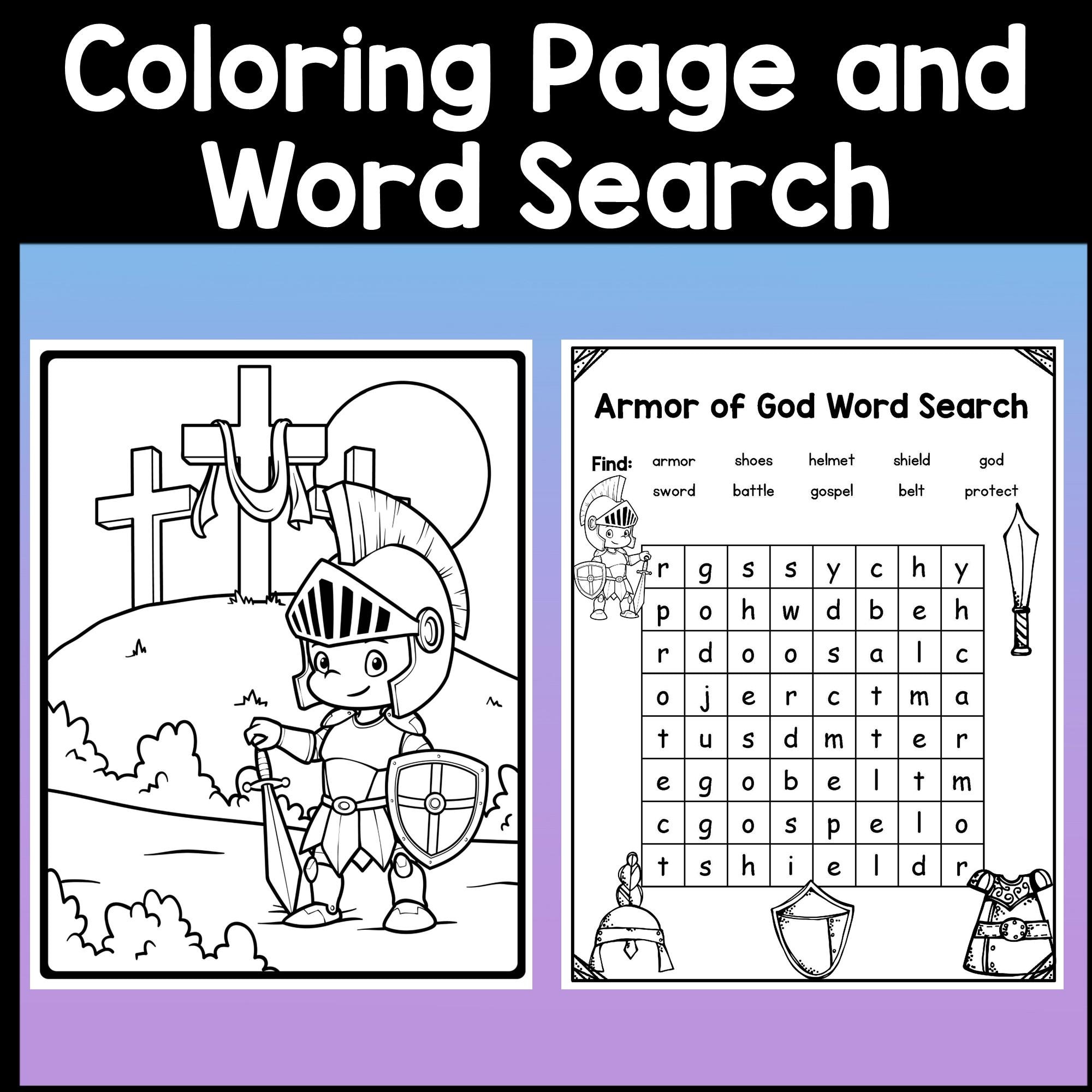 Armor of God Printables {coloring Page, Craft, Story Book!} Bible Verse ...