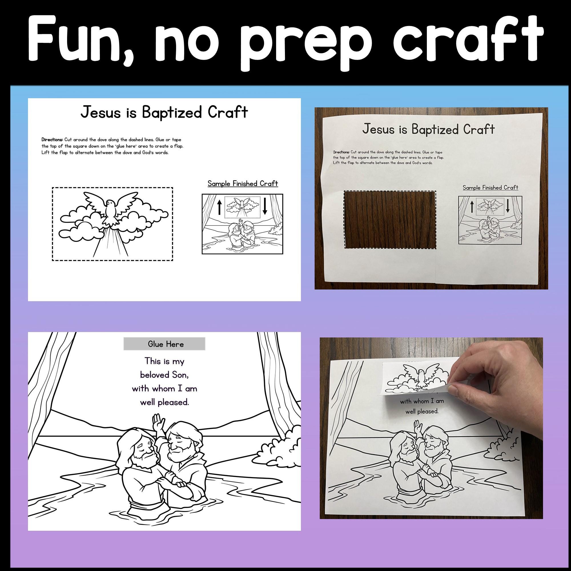 Baptism of Jesus for Kids {craft, Coloring Page, Story Book} Jesus is ...