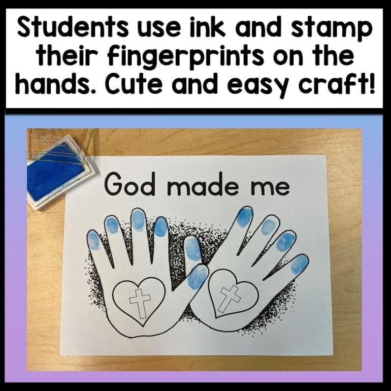 God Made Me Fingerprint Craft Editable Activity | Sunday School Craft ...