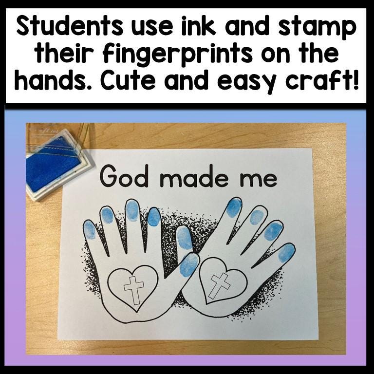 God Made Me Fingerprint Craft Editable Activity | Sunday School Craft ...