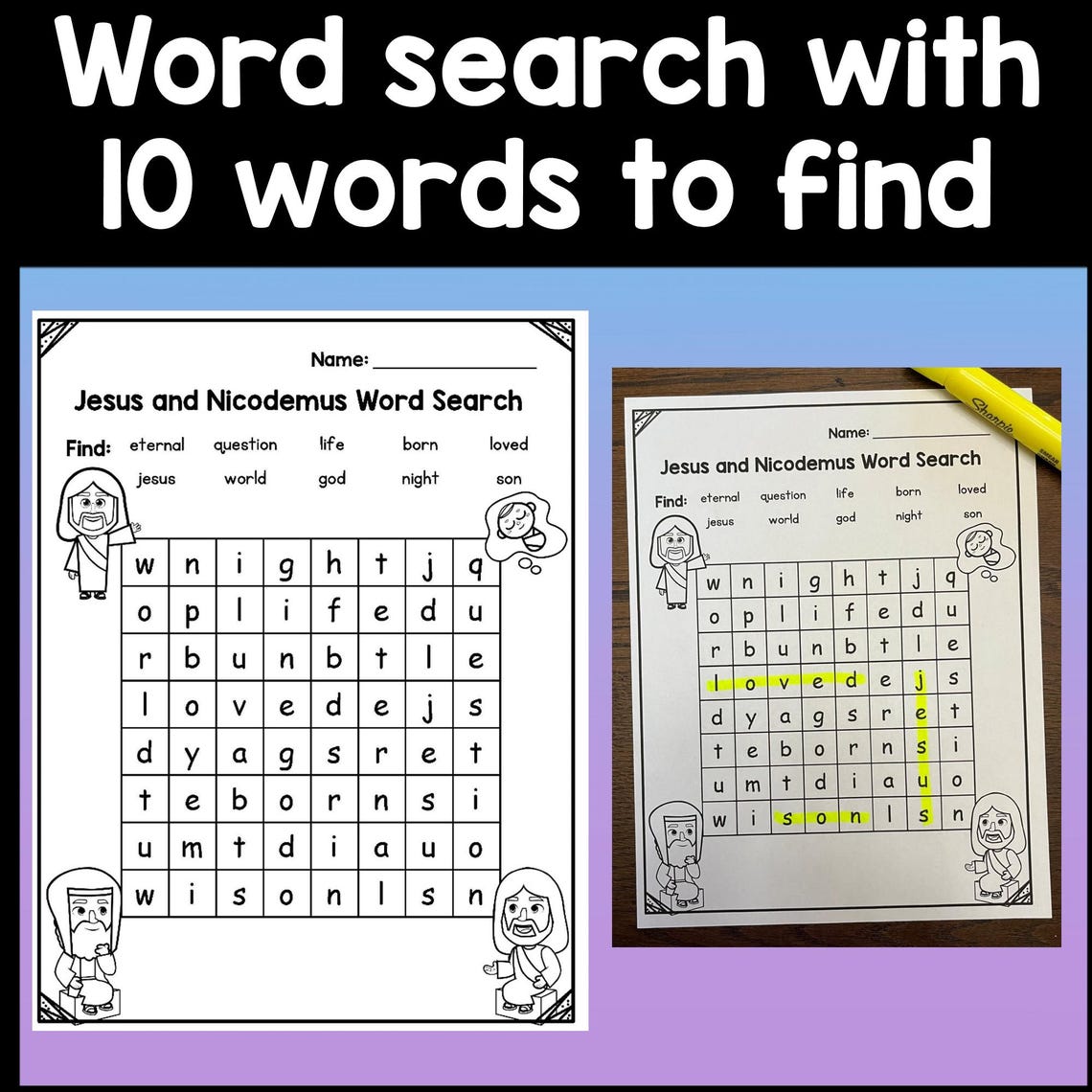 Jesus and Nicodemus Activities {craft, Coloring Page} | John 3:16 | for ...