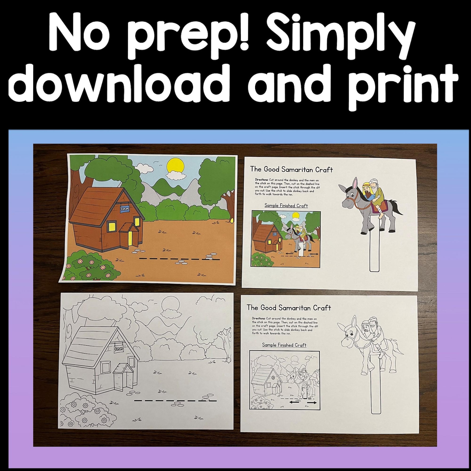 The Good Samaritan Craft {color and B/W} | Sunday School Lesson | Jesus ...