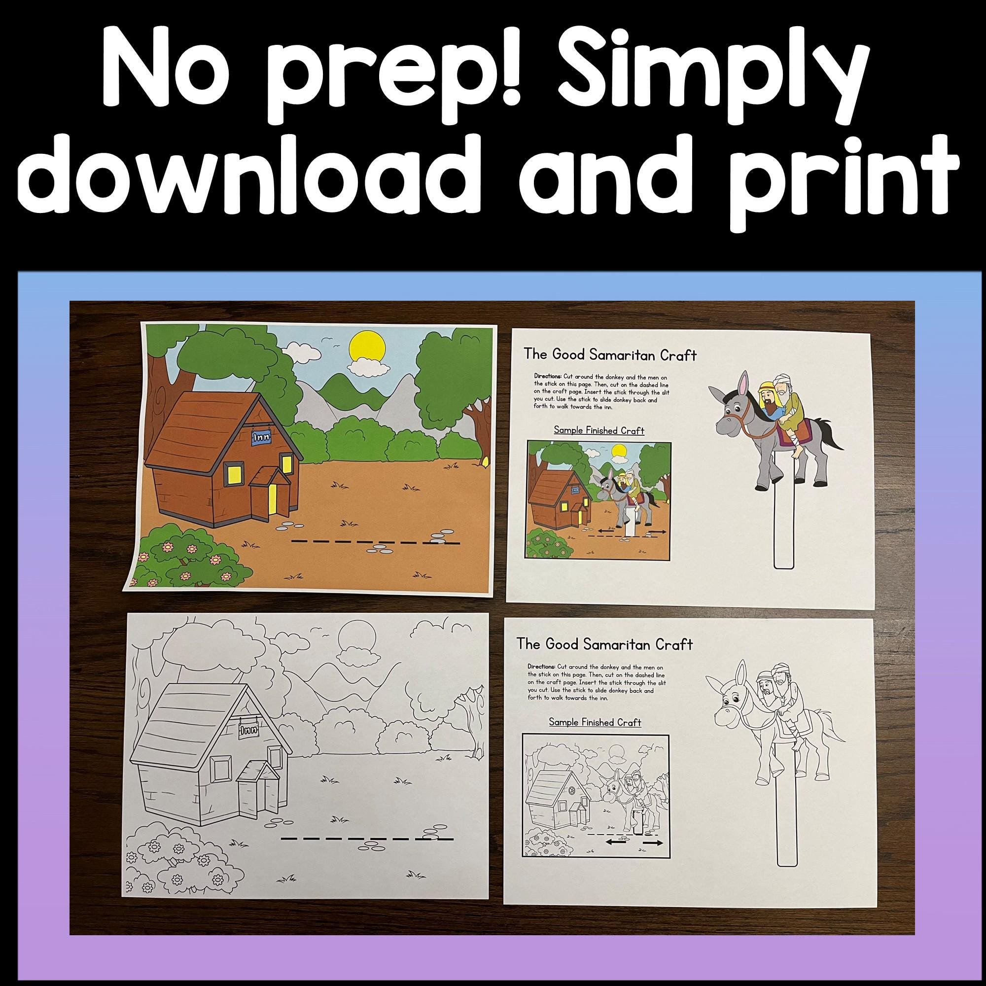 The Good Samaritan Craft {color and B/W} | Sunday School Lesson | Jesus ...