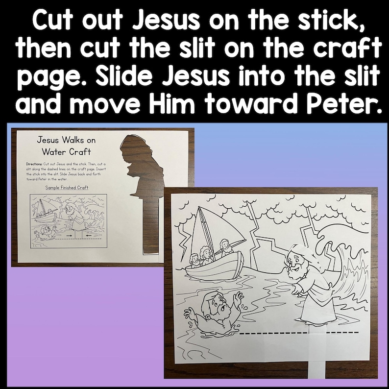 Jesus Walks on Water Craft {color and B/W!} Bible Story Craft | Sunday ...