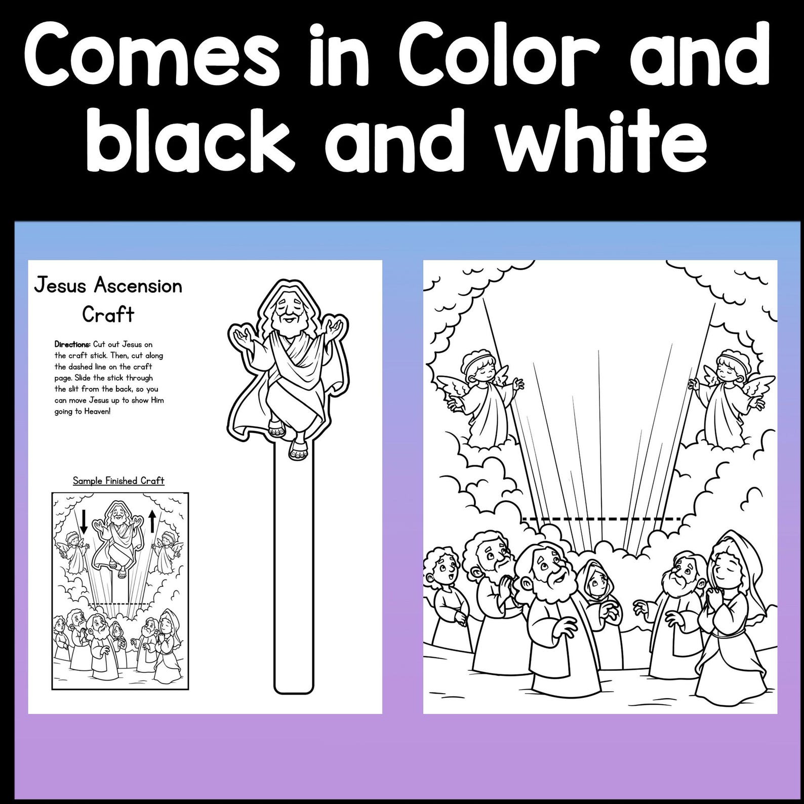 Jesus Ascension Craft for Kids | Easy Easter Craft | Jesus Ascending ...