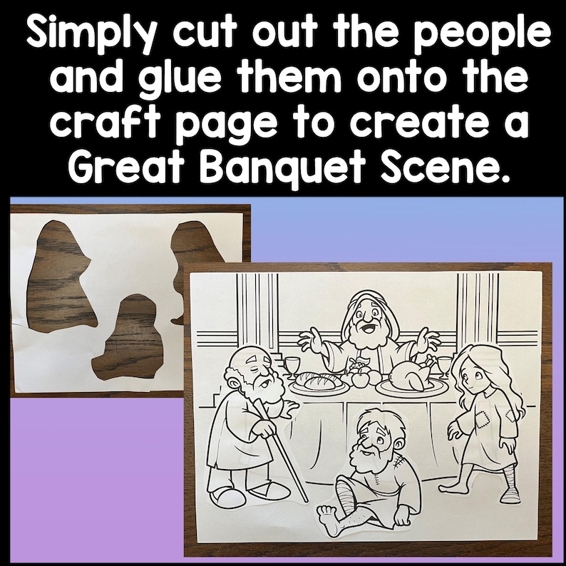 The Parable of the Great Banquet Craft {color and B/W} Homeschooling ...