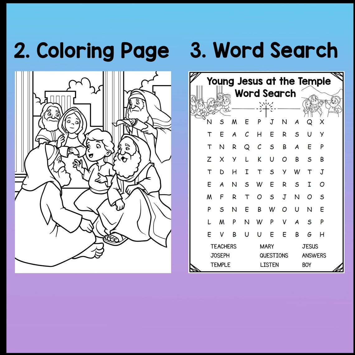 Young Jesus in the Temple Sunday School Kid Activities {10 Products ...