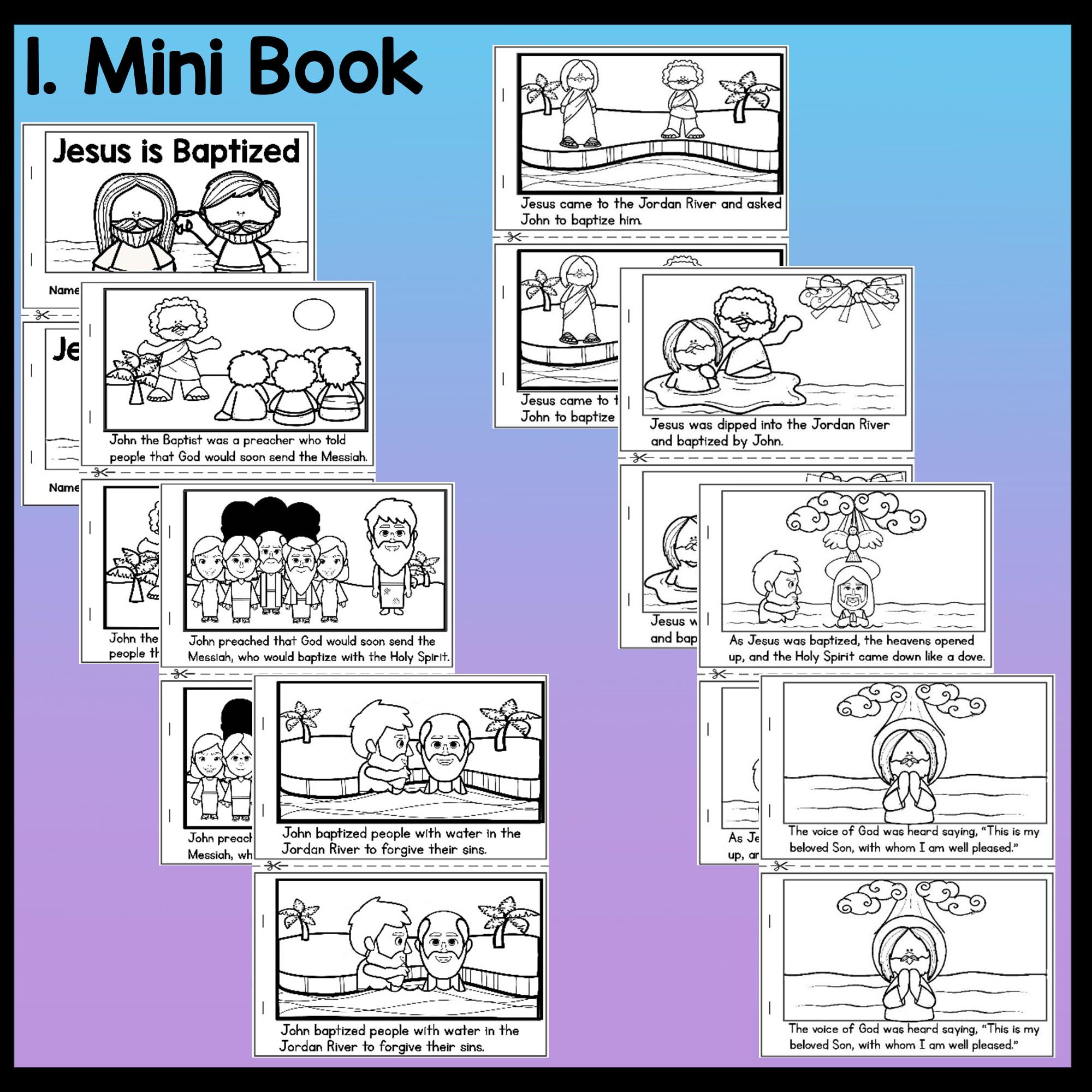 The Baptism of Jesus Sunday School Kid Activities {10 Products} Bible ...