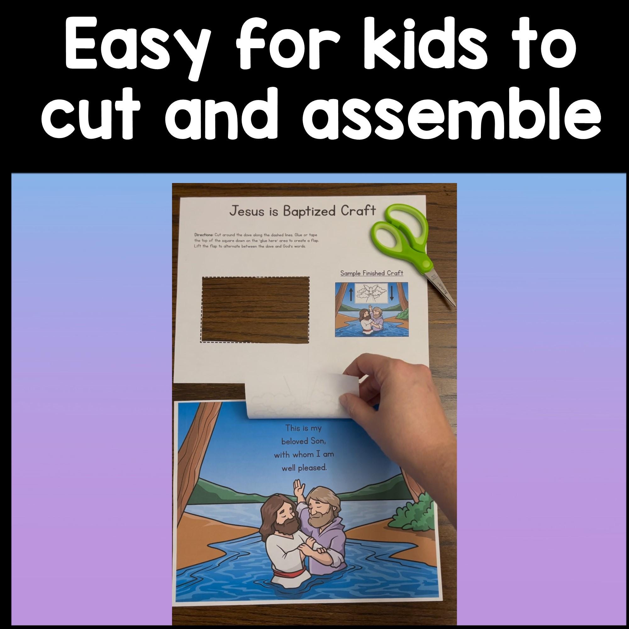 Baptism of Jesus Sunday School Bible Craft {color and B/W!} Jesus is ...