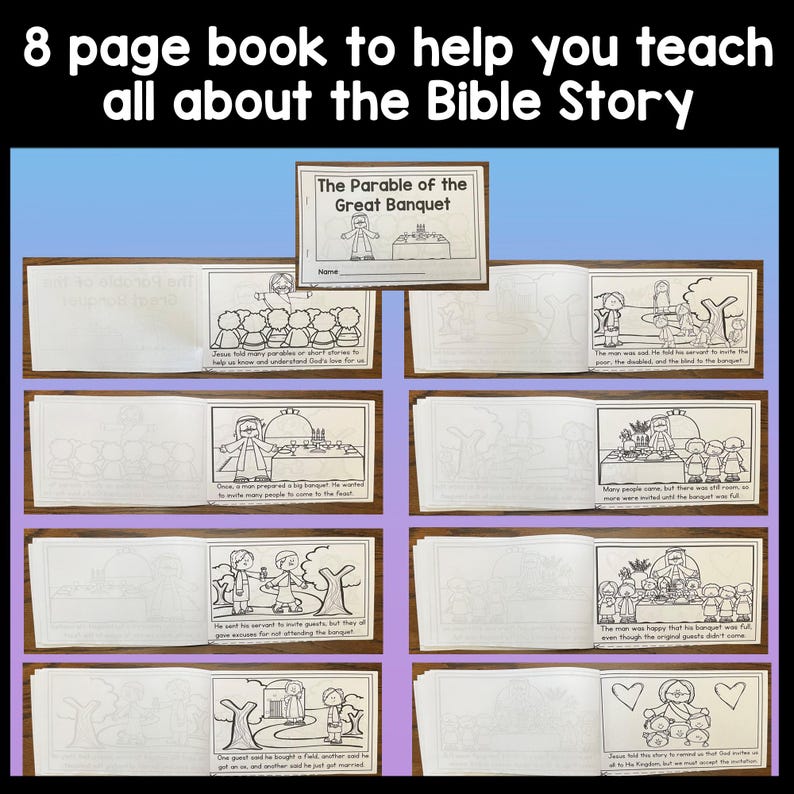 The Parable of the Great Banquet Activities {craft, Coloring Page ...