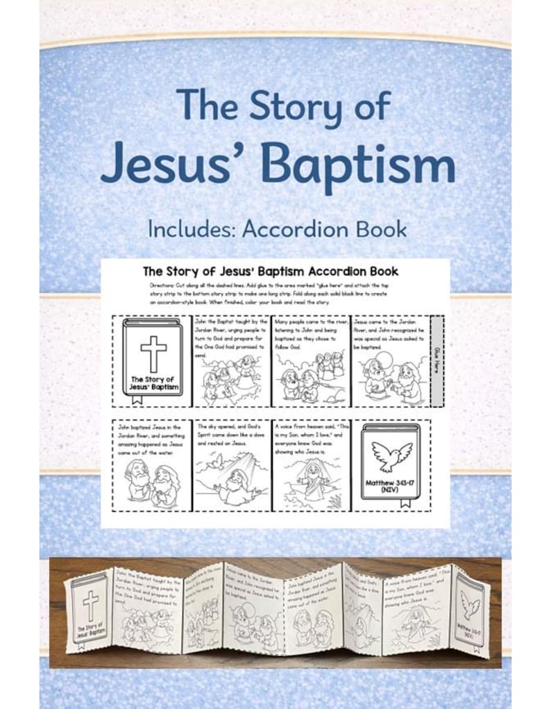 Baptism of Jesus Christian Bible Story Folding Book for Kids ...